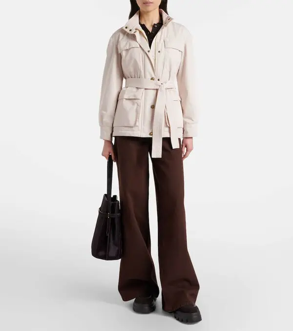 Moncler Maitake Leather-trimmed Jacket - White