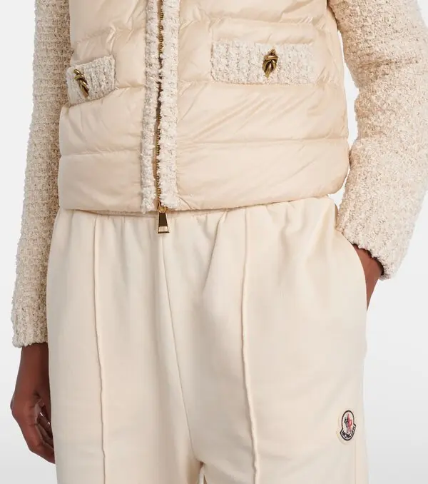 Moncler Down-paneled Zip-up Cardigan - Beige