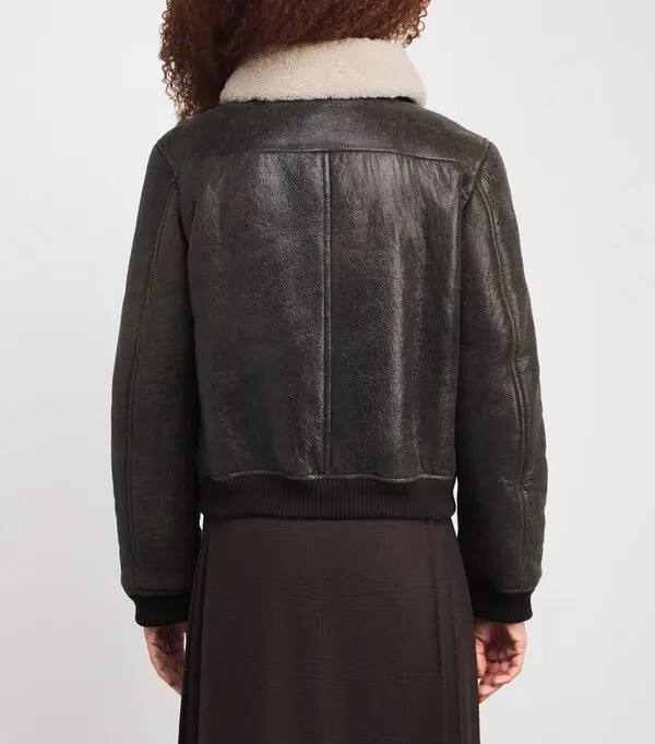 FRAME The Shrunken Bomber Jacket - Black