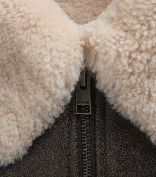 FRAME The Shrunken Bomber Jacket - Black
