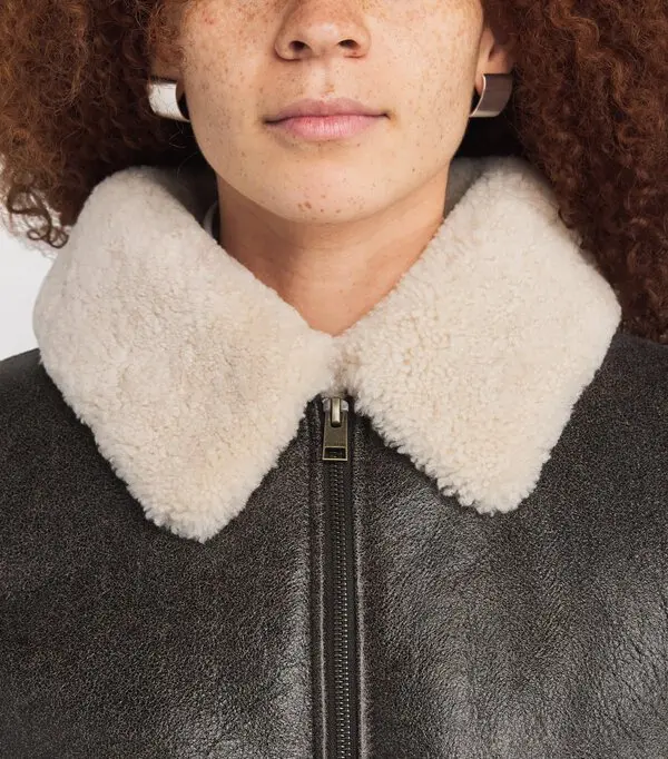 FRAME The Shrunken Bomber Jacket - Black