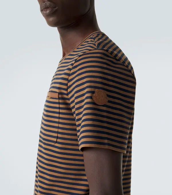 Moncler Striped Cotton-blend Jersey T-shirt