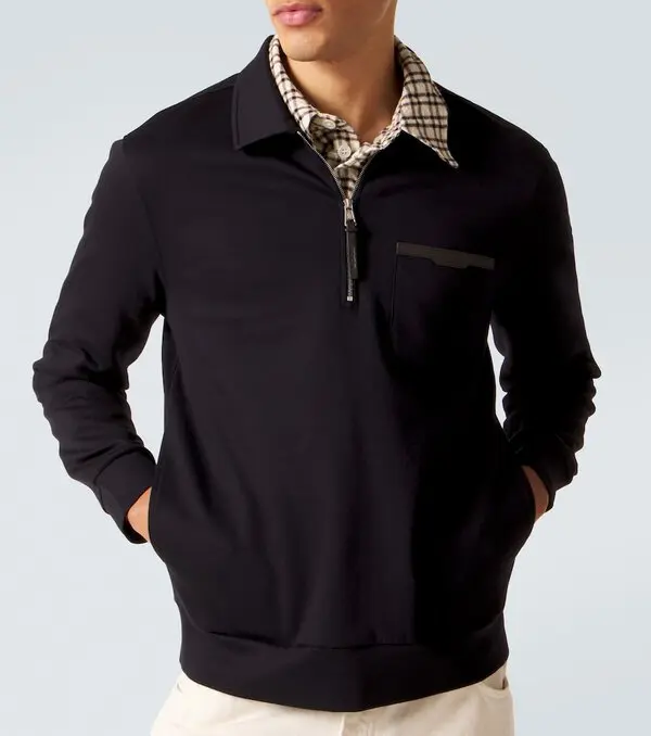 Moncler Cotton-blend Half-zip Sweater