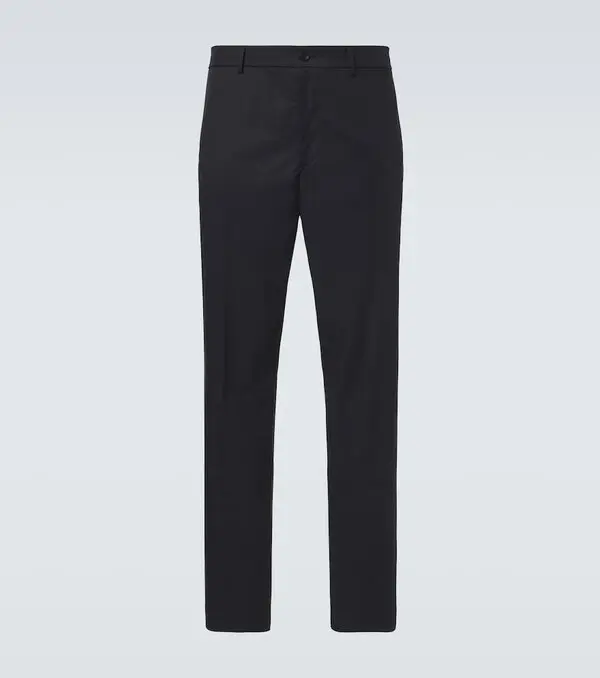 Moncler Cotton-blend Straight Pants - Blue