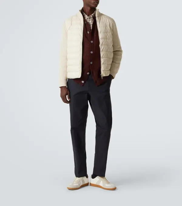 Moncler Cotton-blend Straight Pants - Blue