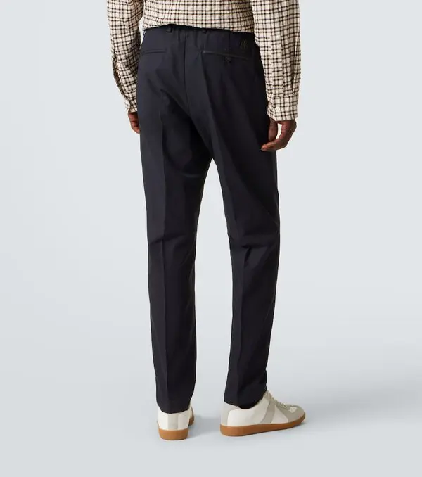 Moncler Cotton-blend Straight Pants - Blue