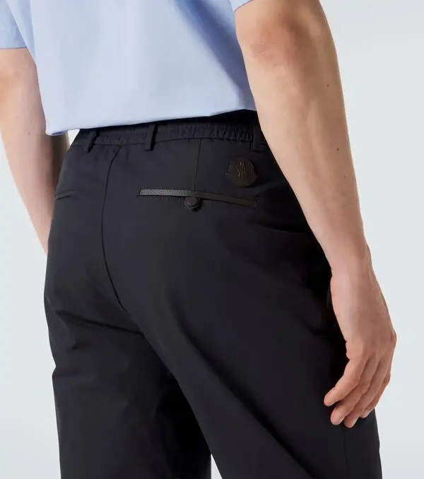 Moncler Cotton-blend Straight Pants - Blue