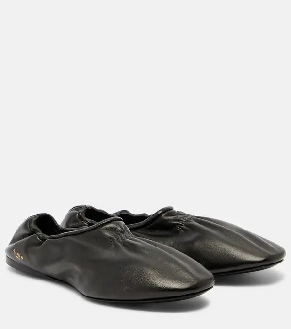 Alaïa Leather Ballet Flats - Black