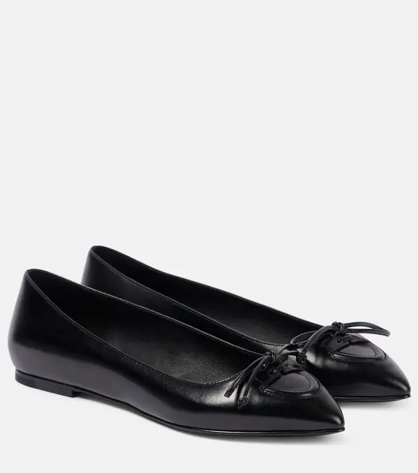 Alaïa Leather Ballet Flats - Black