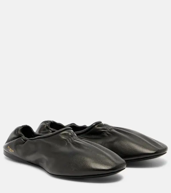Alaïa Leather Ballet Flats - Black