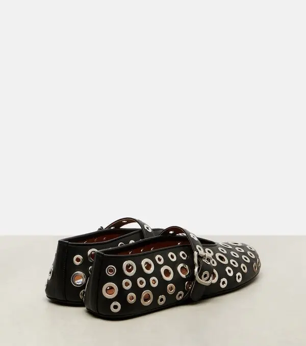 Alaïa Studded Leather Ballet Flats