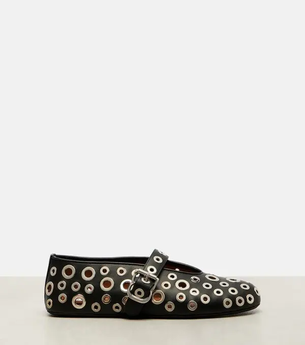 Alaïa Studded Leather Ballet Flats