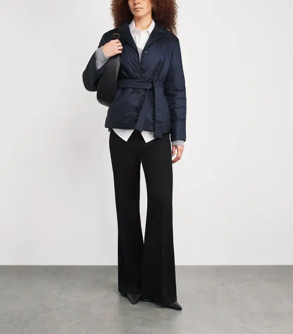 Max Mara Padded Belted Jacket - Blue