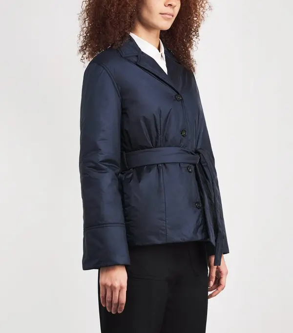 Max Mara Padded Belted Jacket - Blue