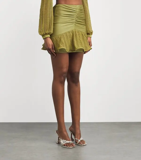 PatBO Wave Mesh Mini Skirt