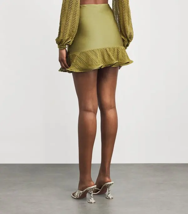 PatBO Wave Mesh Mini Skirt