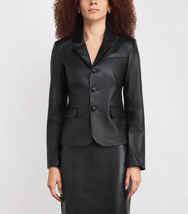 FRAME Leather Blazer
