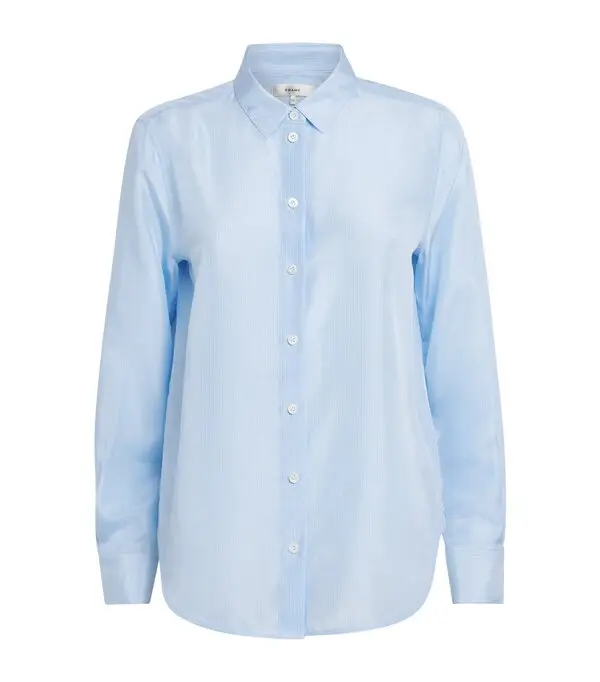 FRAME Silk Stripe Oxford Shirt