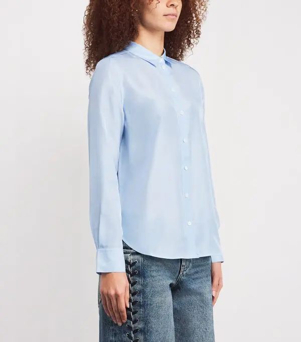FRAME Silk Stripe Oxford Shirt
