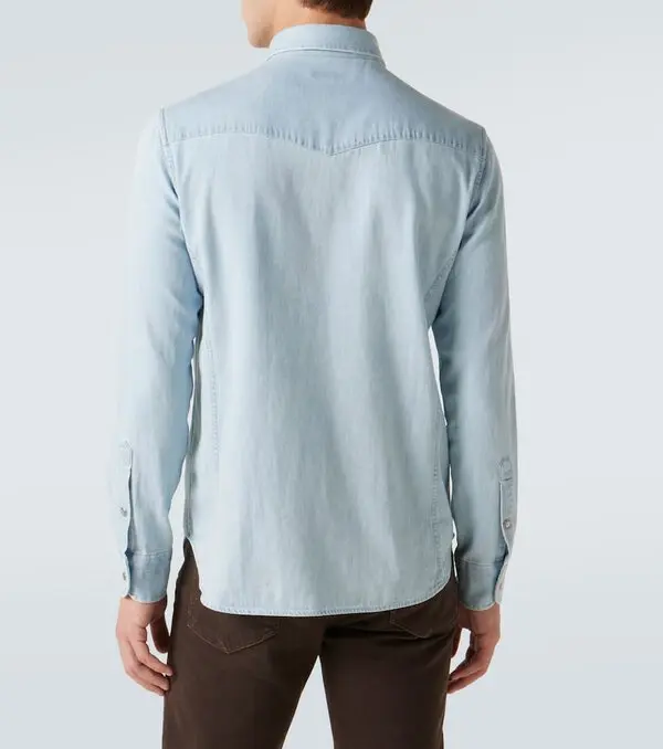 TOM FORD Cotton Chambray Shirt - Blue