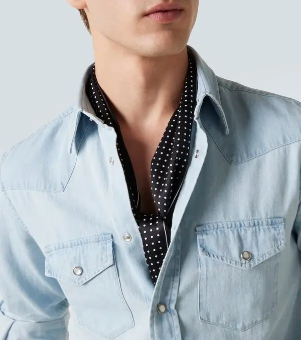 TOM FORD Cotton Chambray Shirt - Blue
