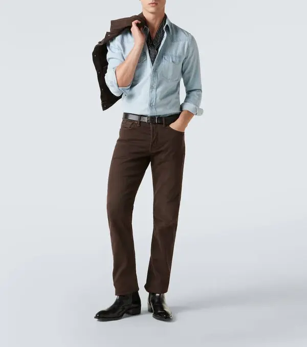 TOM FORD Cotton Chambray Shirt - Blue