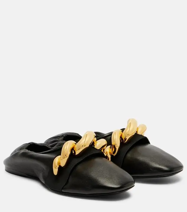 Alaïa Embellished Leather Ballet Flats