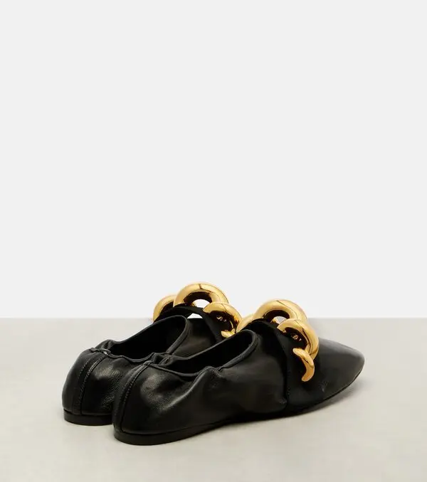 Alaïa Embellished Leather Ballet Flats