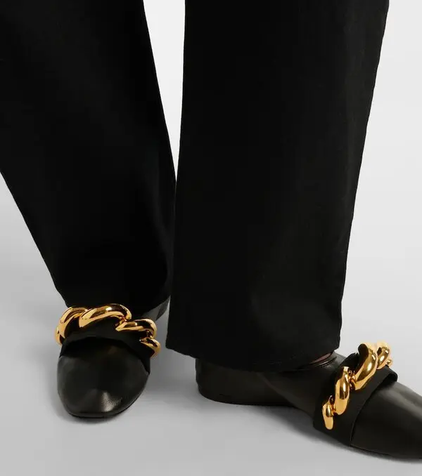 Alaïa Embellished Leather Ballet Flats