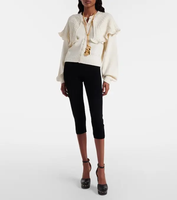 Chloé Ruffled Wool And Cashmere Cardigan