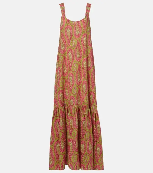 Etro Printed Cotton Maxi Dress - Green