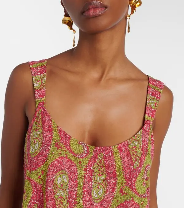 Etro Printed Cotton Maxi Dress - Green