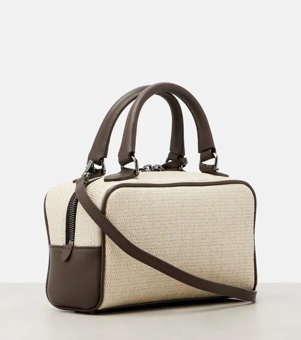 Brunello Cucinelli Leather-trimmed Top-handle Bag