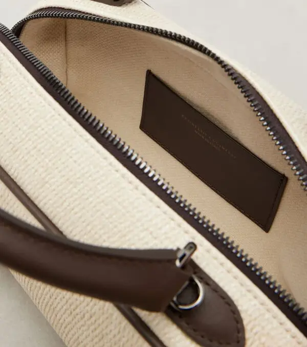 Brunello Cucinelli Leather-trimmed Top-handle Bag