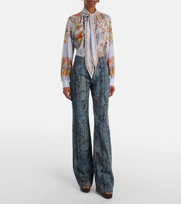 Etro Printed Flared Jeans