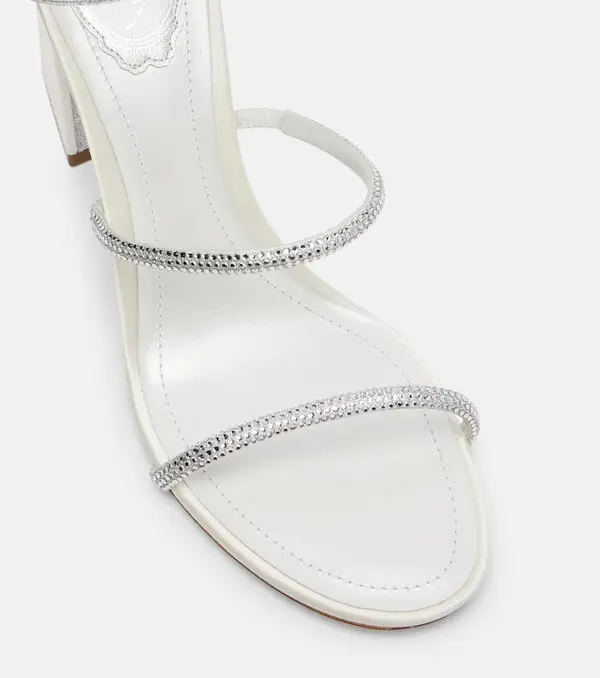 Rene Caovilla 80 Embellished Satin Sandals