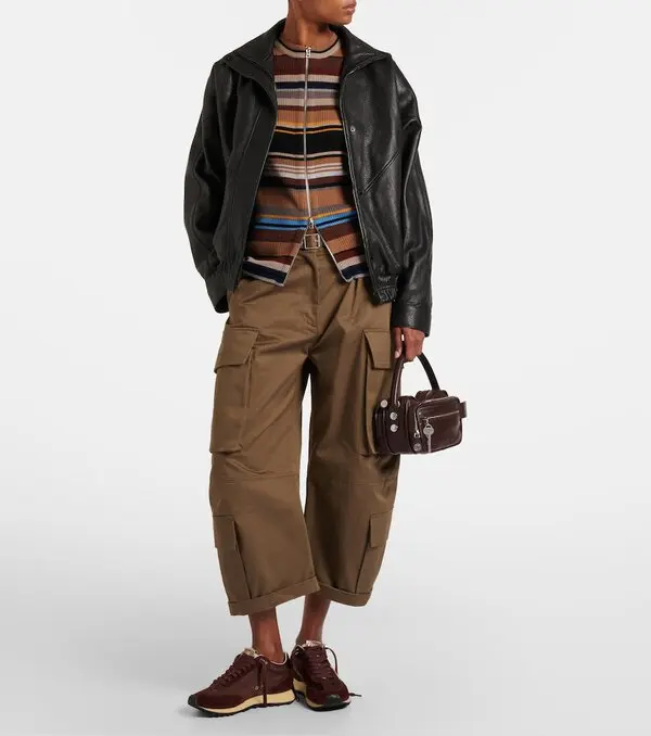 GOLDEN GOOSE Marathon Satin And Suede Sneakers - Brown