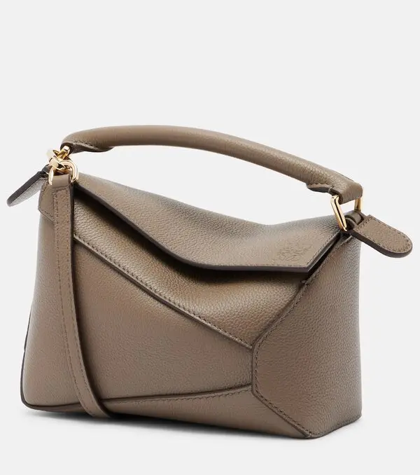 Loewe Puzzle Edge Mini Leather Top-handle Bag - Brown