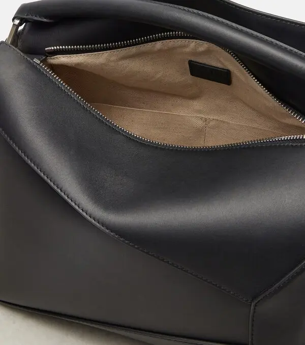 Loewe Medium Puzzle Edge Calf Leather Top-handle Bag - Black