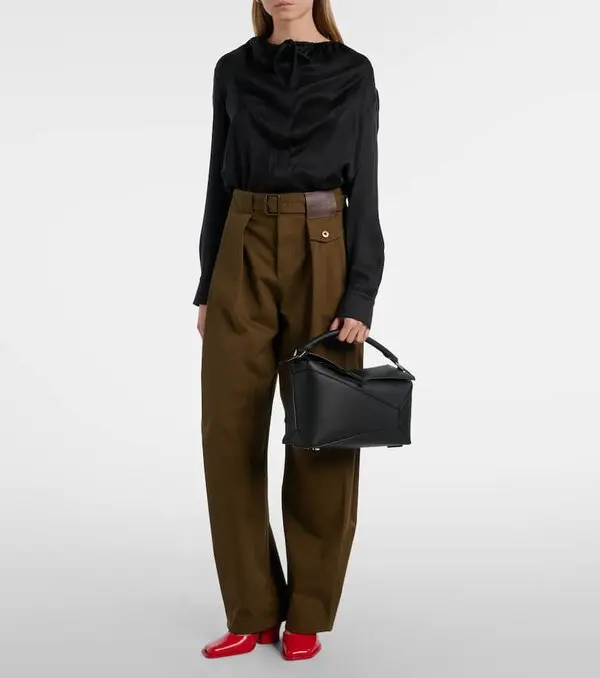 Loewe Medium Puzzle Edge Calf Leather Top-handle Bag - Black