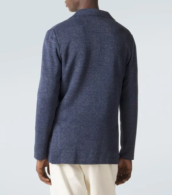 LARDINI Linen And Silk Blazer - Blue