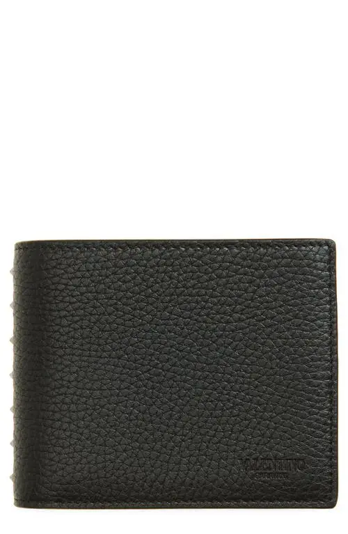 Valentino Garavani Rockstud Leather Bifold Wallet - Black
