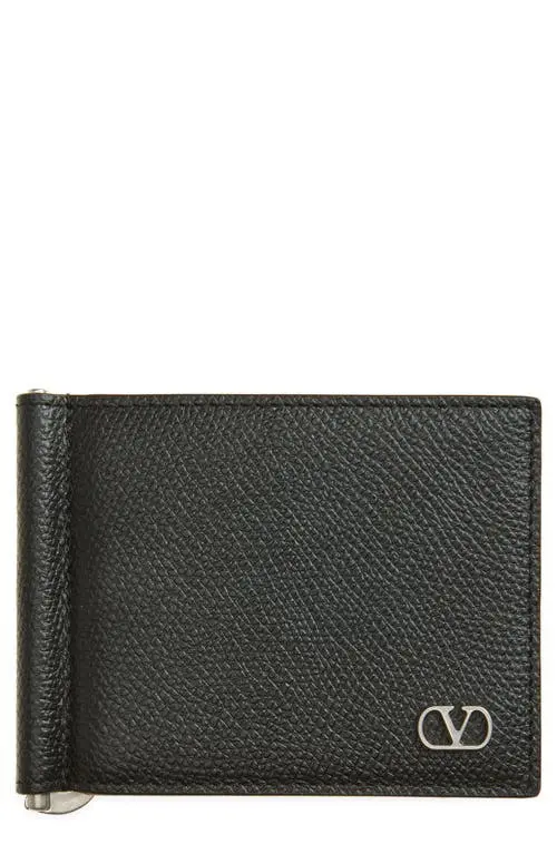 Valentino Garavani Vlogo Signature Leather Bifold Wallet - Black