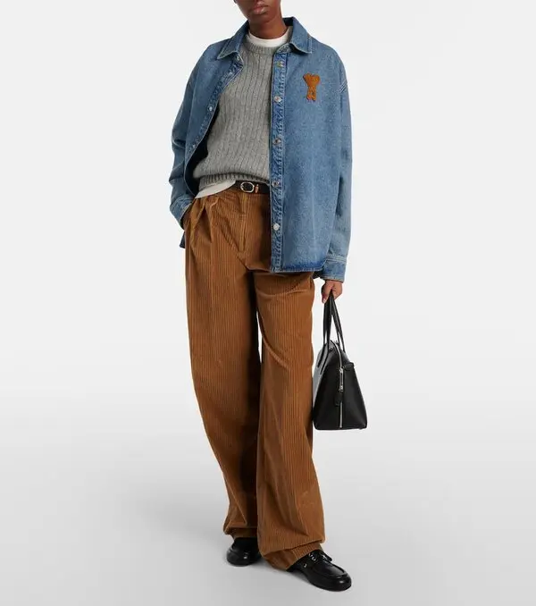 AMI Paris De Coeur Denim Shirt - Blue