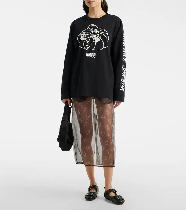 Simone Rocha Floral Midi Skirt
