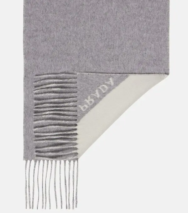 Prada Logo Cashmere Scarf - Grey