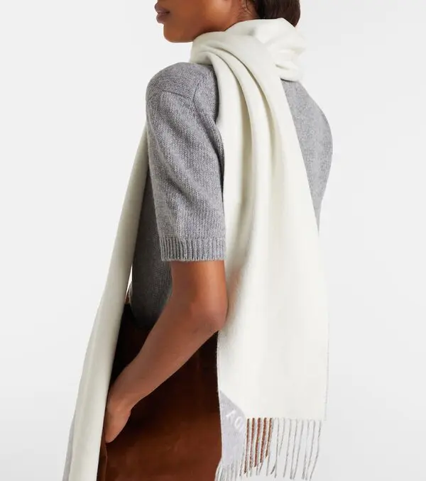 Prada Logo Cashmere Scarf - Grey