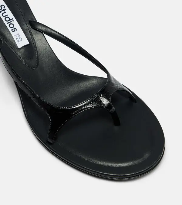 Acne Studios 60 Patent Leather Sandals - Black