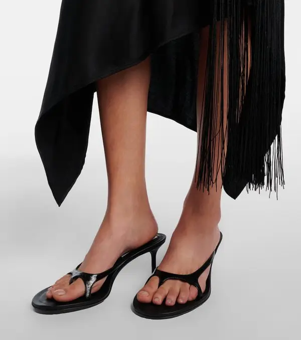 Acne Studios 60 Patent Leather Sandals - Black