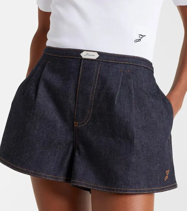 Jacquemus Logo Denim Shorts - Blue